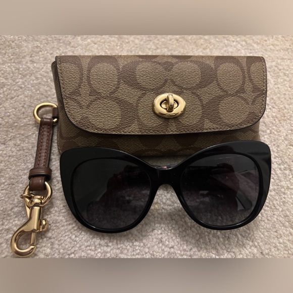 Coach | Accessories | Coach Hc 837 Black Cat Eye Sunglasses | Poshmark